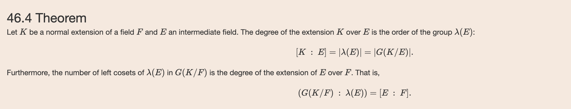 Solved 46.4 Theorem Let K be a normal extension of a field F | Chegg.com