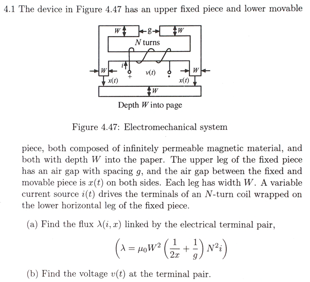 Solved 4.1 The device in Figure 4.47 has an upper fixed | Chegg.com