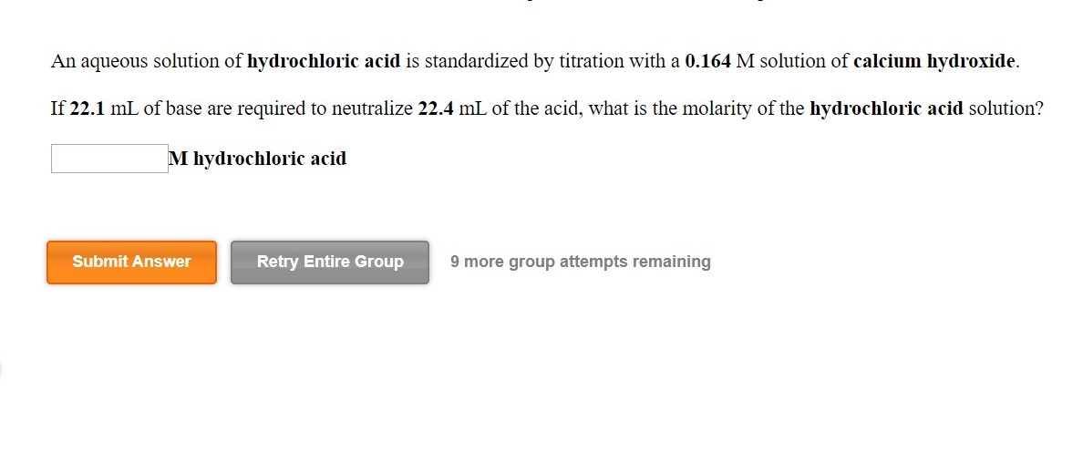 Solved An aqueous solution of hydrochloric acid is | Chegg.com