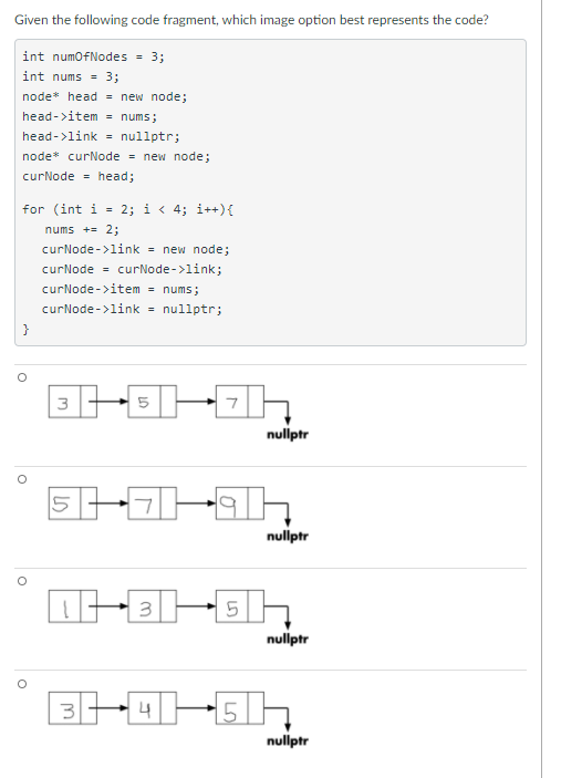 Solved Given the following code fragment, which image option | Chegg.com