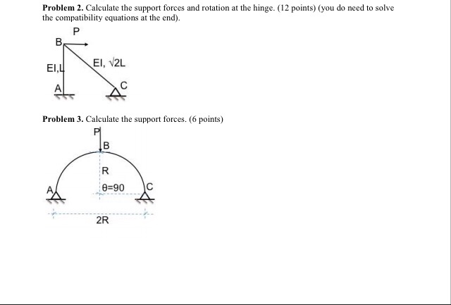 Solved Problem 2. Calculate the support forces and rotation | Chegg.com