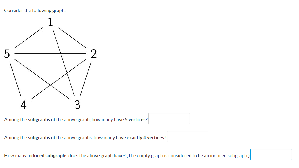 Solved Consider the following graph: Among the subgraphs of | Chegg.com