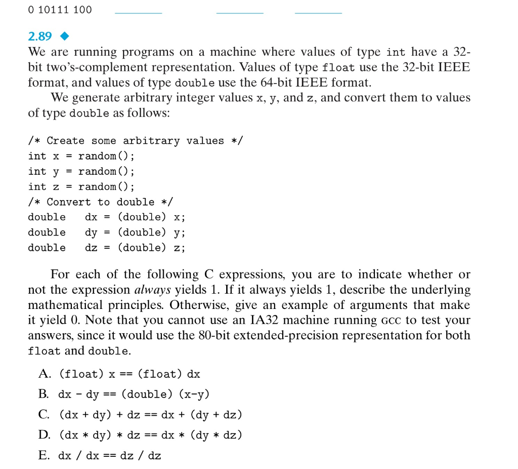 Solved O 10111 100 2.89 We are running programs on a machine | Chegg.com