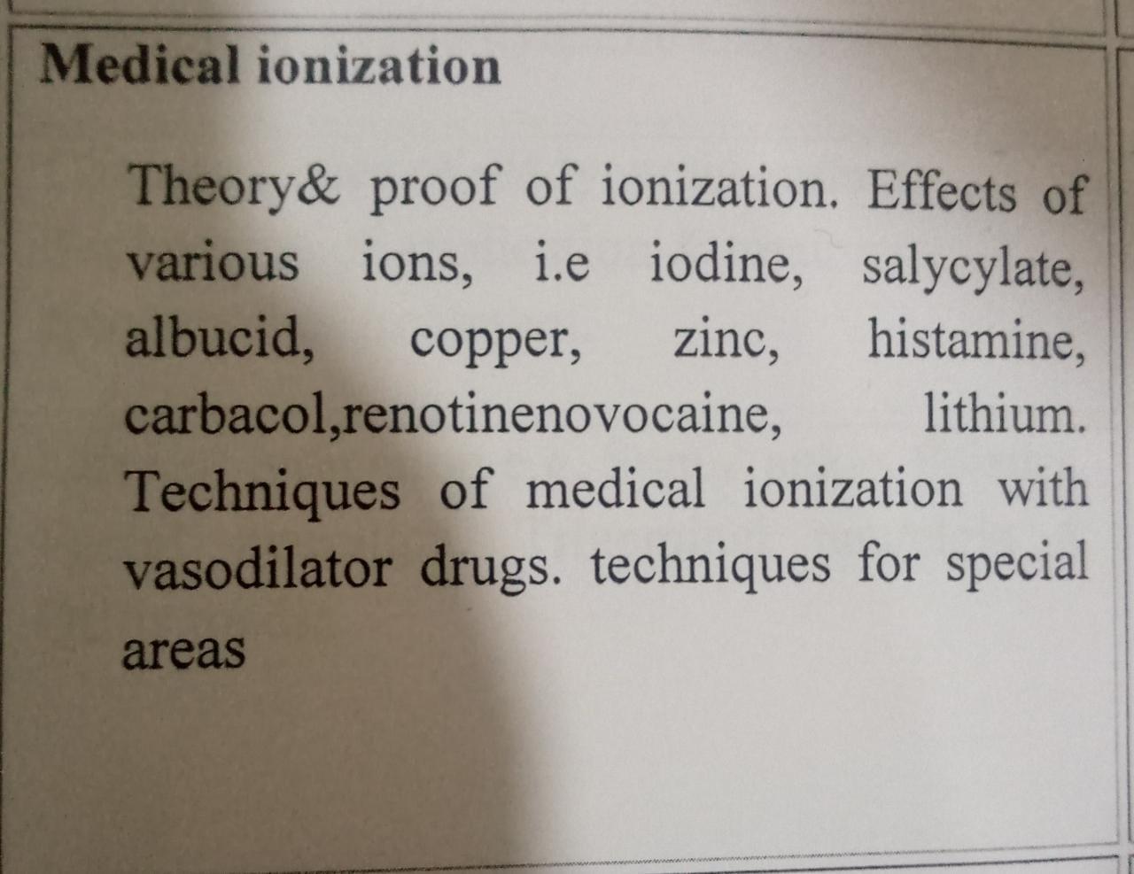 Solved Medical ionization Theory& proof of ionization. | Chegg.com