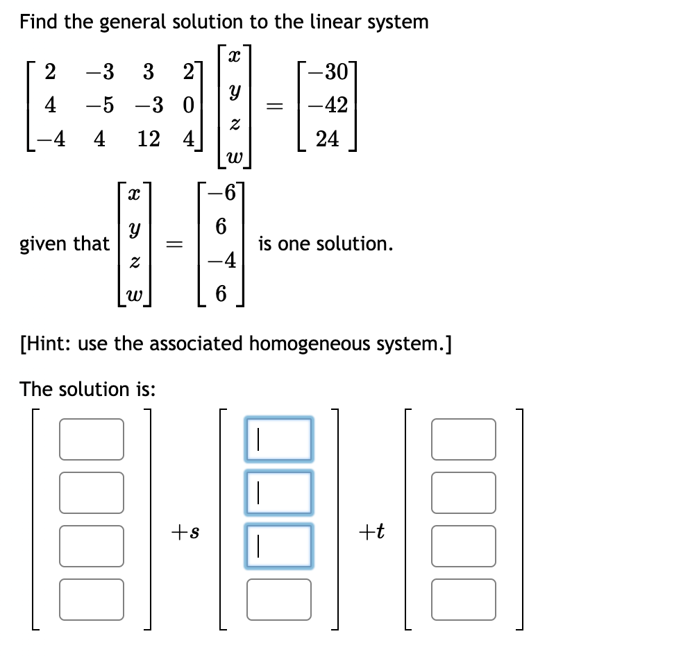 Solved Find the general solution to the linear system | Chegg.com