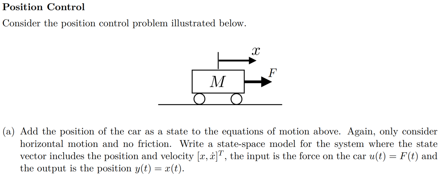 Solved Position Control Consider the position control | Chegg.com