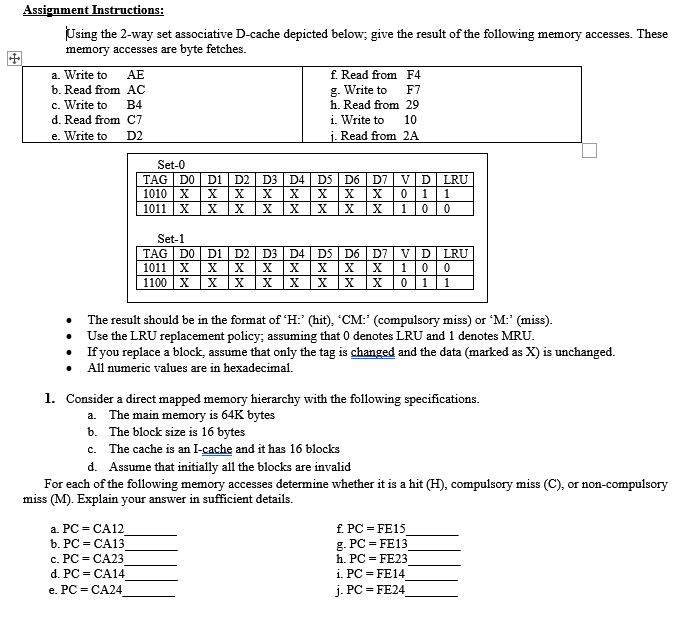 Solved Assignment Instructions: Using the 2-way set | Chegg.com