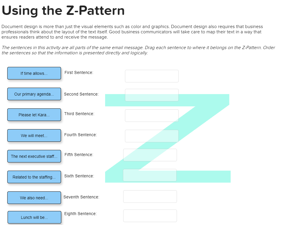 Using the Z-Pattern Document design is more than just | Chegg.com