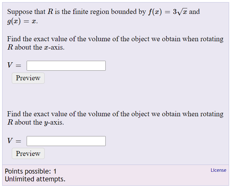 Solved Suppose that R is the finite region bounded by f(x) = | Chegg.com