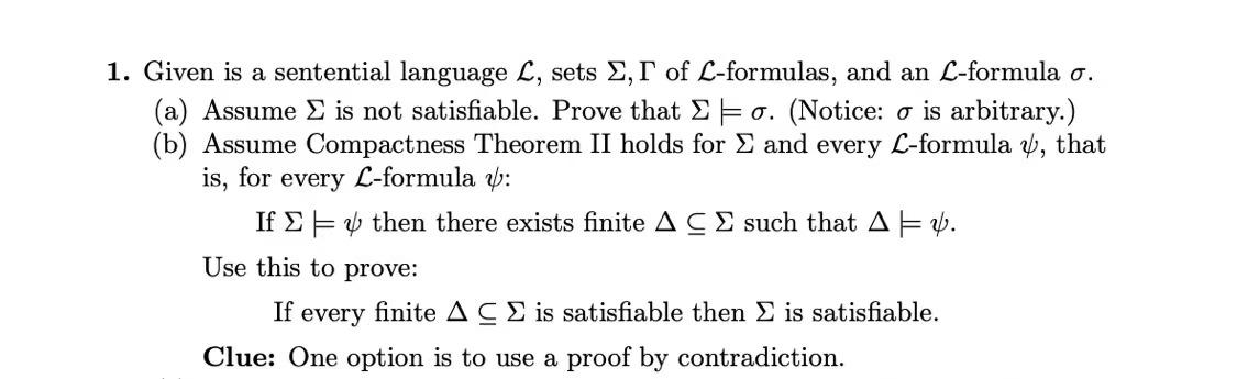 Solved 1. Given is a sentential language L, sets E, F of | Chegg.com