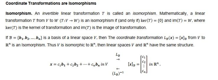 Solved Coordinate Transformations are Isomorphisms | Chegg.com