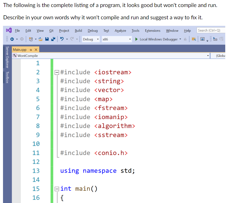 Solved The following is the complete listing of a program, | Chegg.com