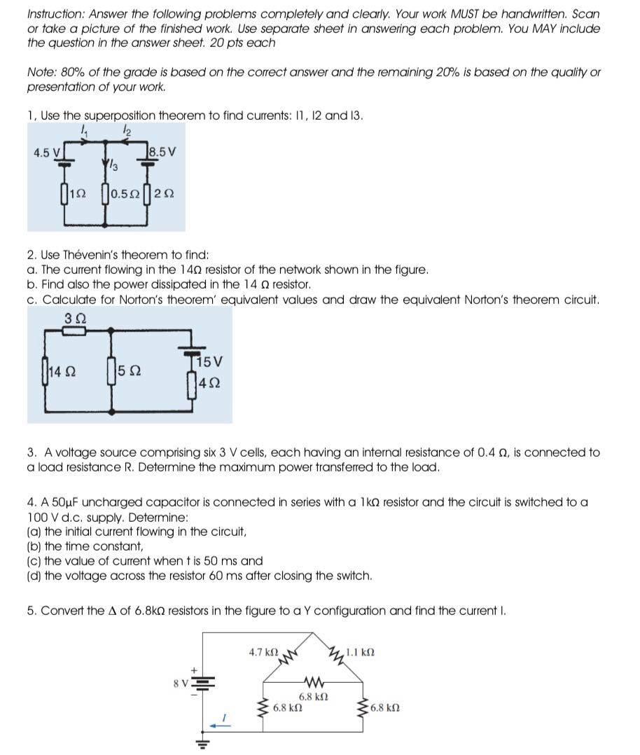 Solved Instruction: Answer the following problems completely | Chegg.com