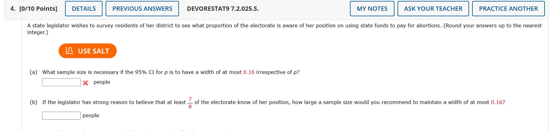 Solved integer.) (a) What sample size is necessary if the | Chegg.com