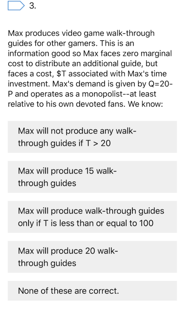 Solved 3. Max produces video game walk-through guides for | Chegg.com