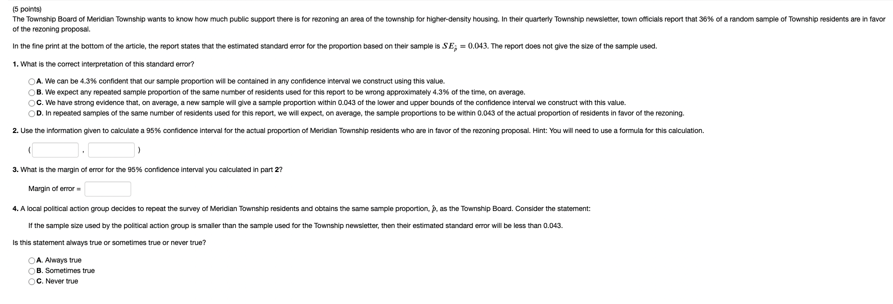 Solved (5 points) of the rezoning proposal. 1. What is the | Chegg.com