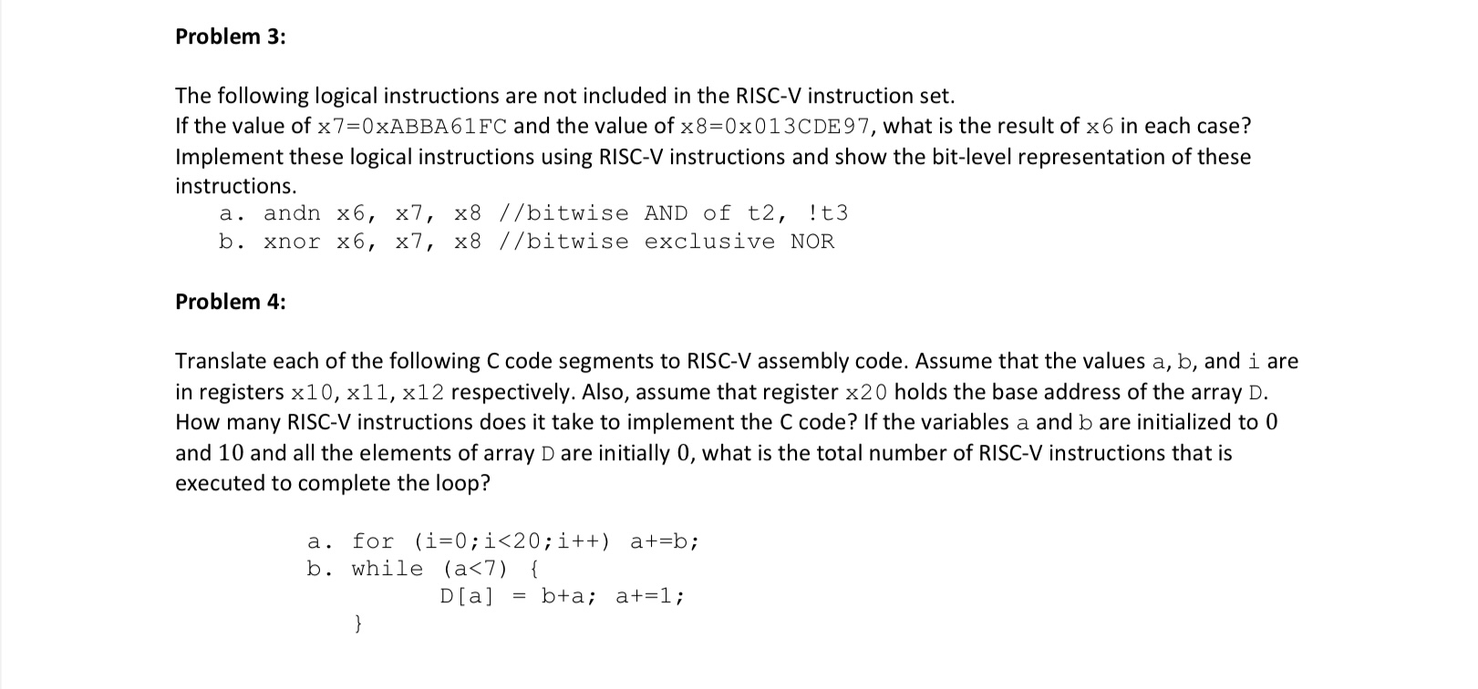 Solved The following logical instructions are not included | Chegg.com