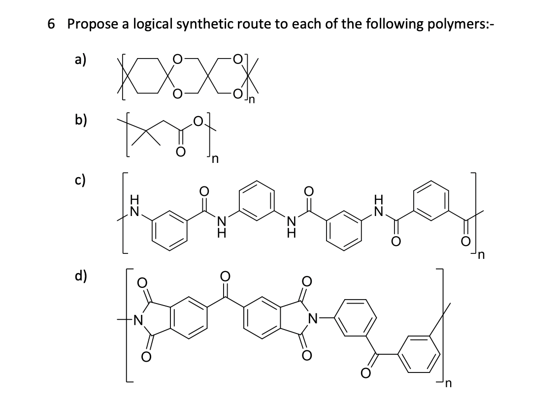 Solved 6 Propose a logical synthetic route to each of the | Chegg.com