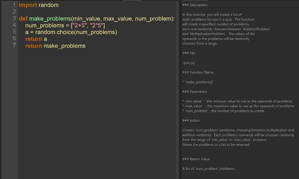 Solved Python: import random with list. Instructions are on | Chegg.com