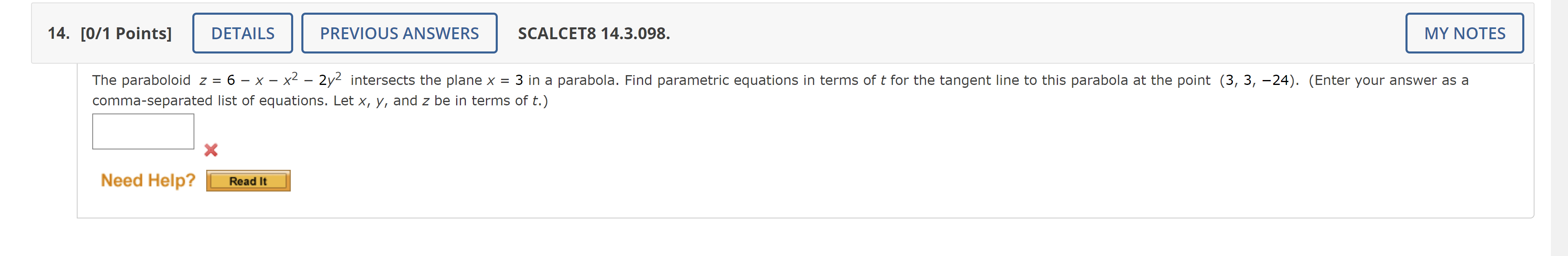 Solved 14. [0/1 Points] DETAILS PREVIOUS ANSWERS SCALCET8 | Chegg.com