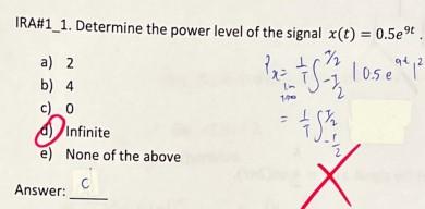 Solved IRA\#1_1. Determine the power level of the signal | Chegg.com