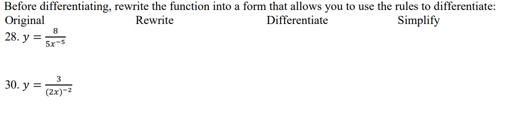 Solved Before differentiating, rewrite the function into a | Chegg.com