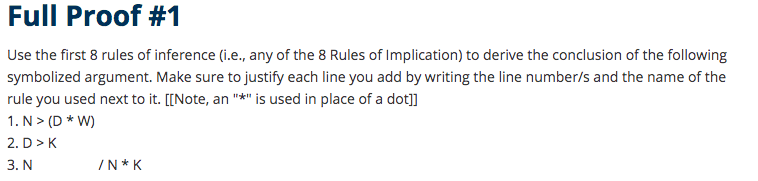 Solved Full Proof #1 Use the first 8 rules of inference | Chegg.com