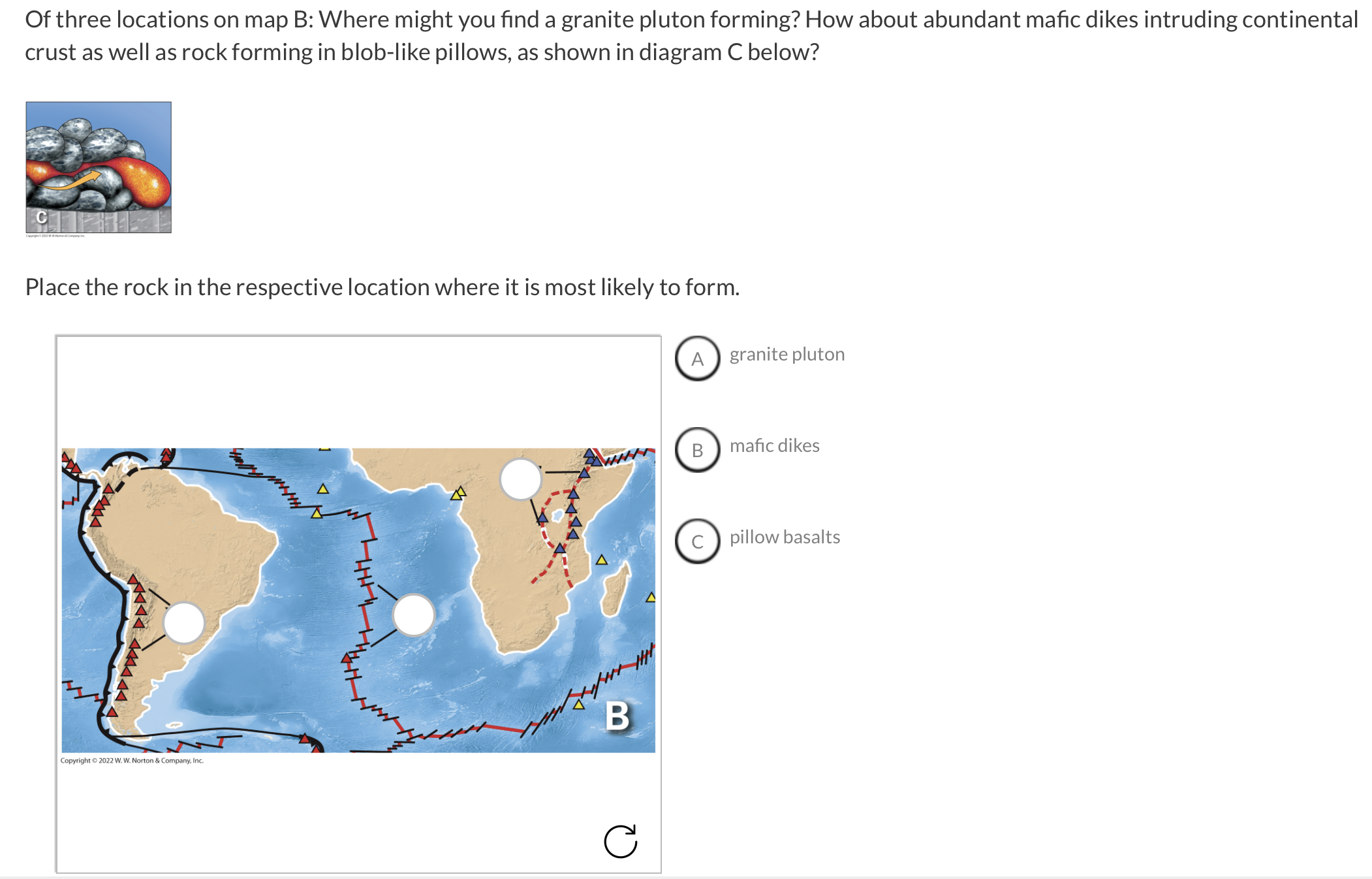 Solved Of three locations on map B: Where might you find a | Chegg.com