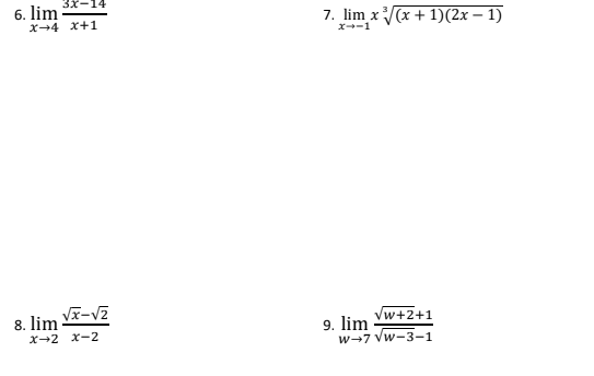 Solved In 1-4, find the limits numerically, by constructing | Chegg.com