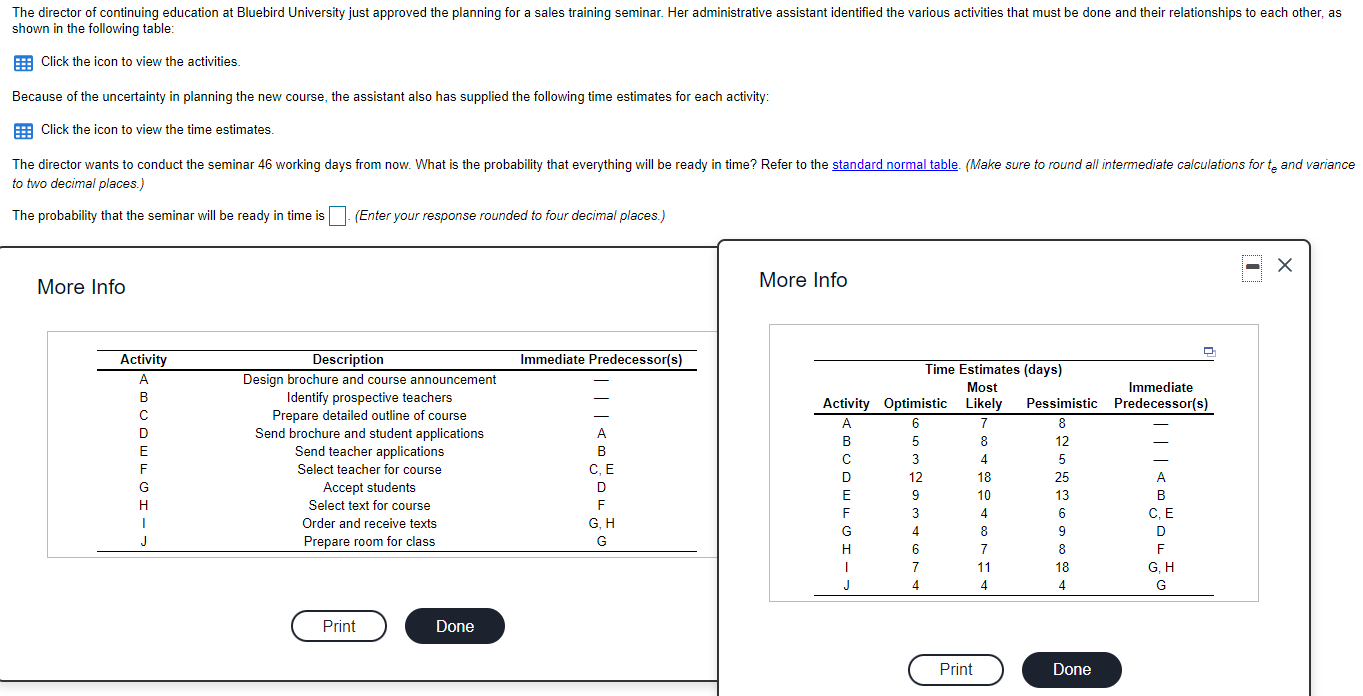 Solved The director of continuing education at Bluebird | Chegg.com