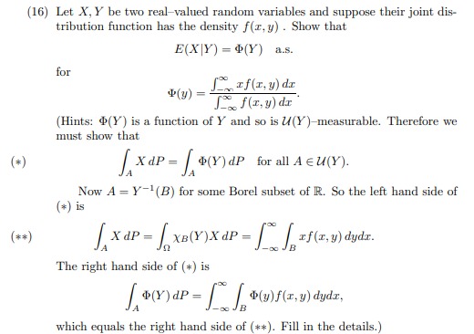 Solved (16) Let X,Y be two real-valued random variables and | Chegg.com