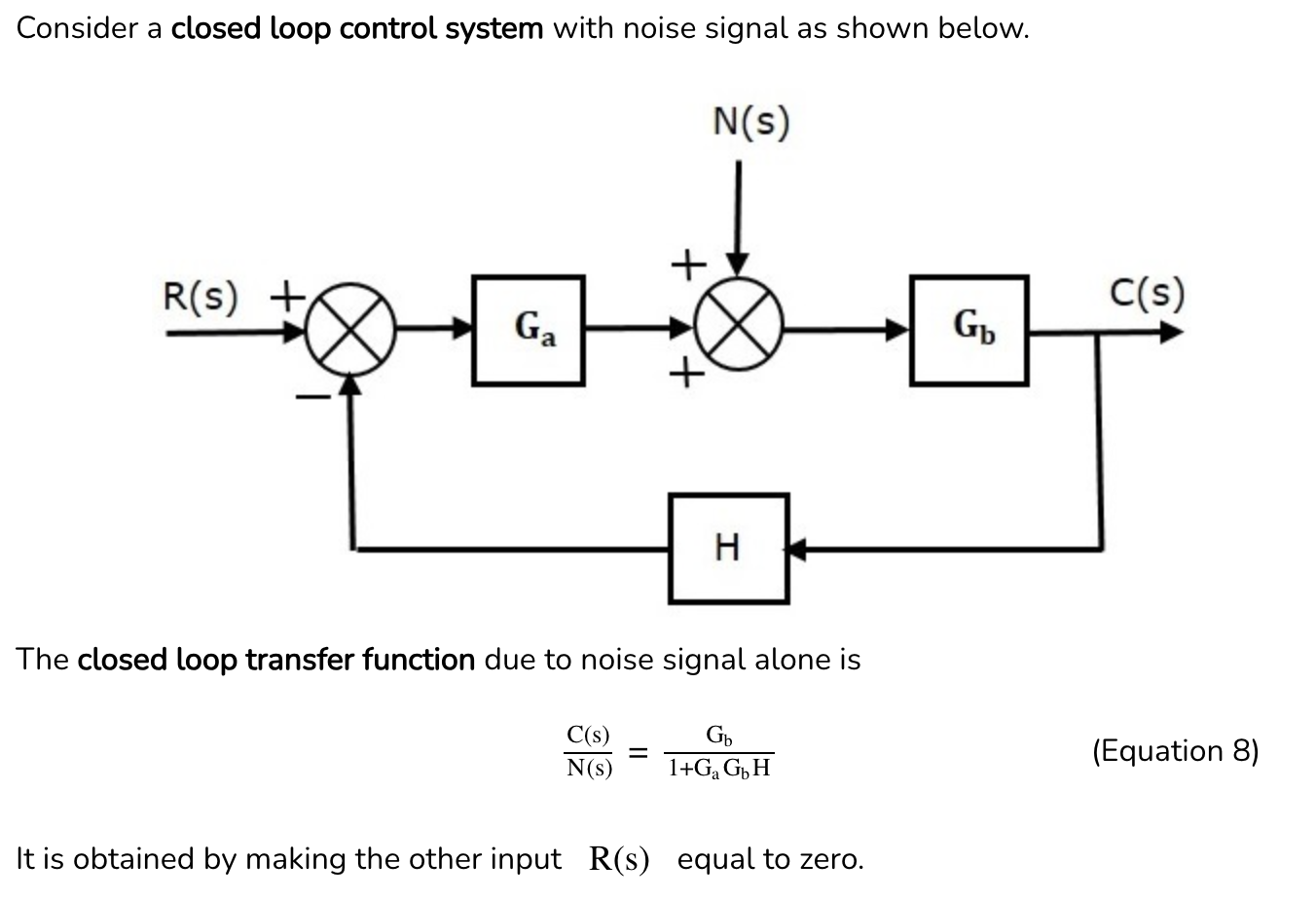 Solved Consider a closed loop control system with noise | Chegg.com Solved Consider a closed loop control system with noise | Chegg.com