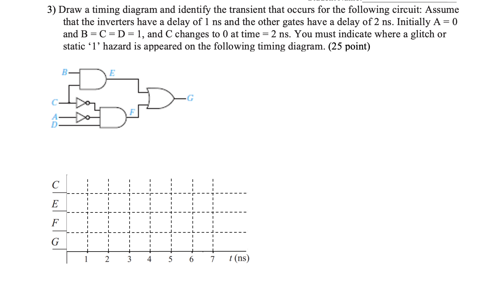 Solved 3) Draw a timing diagram and identify the transient | Chegg.com