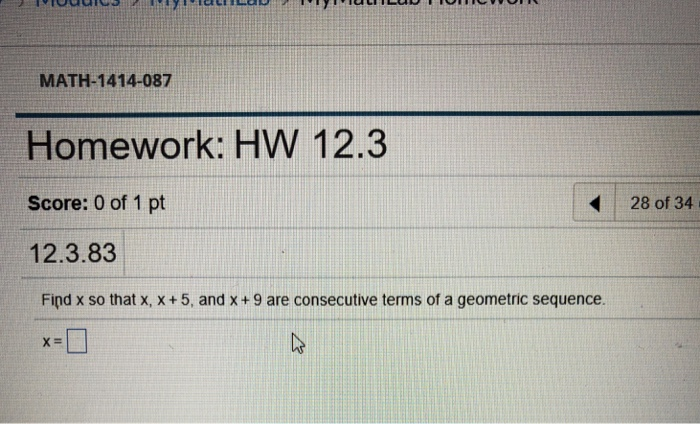 Solved MATH-1414-087 Homework: HW 12.3 Score: 0 of 1 pt | Chegg.com