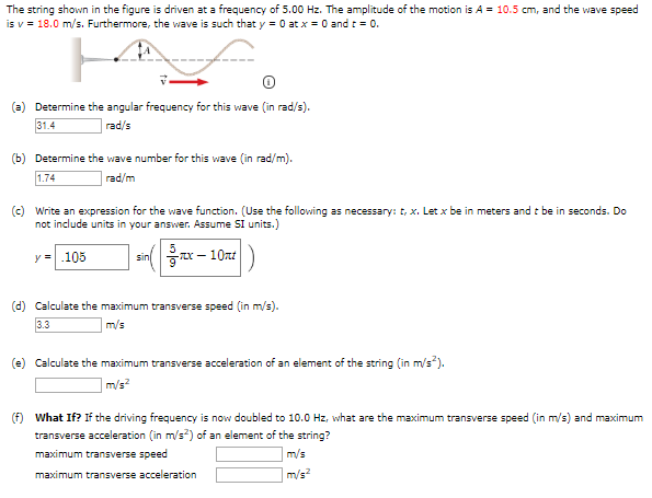 Solved The string shown in the figure is driven at a | Chegg.com