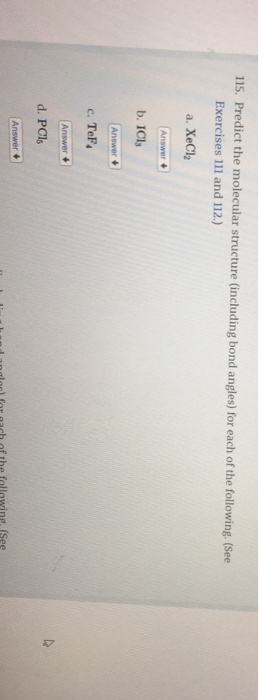 Solved Predict the molecular structure (including bond | Chegg.com