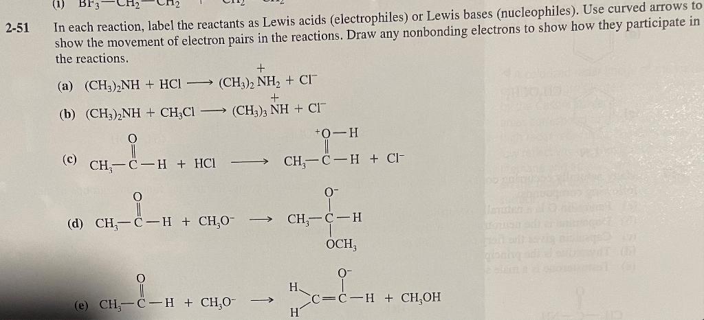 Solved In each reaction, label the reactants as Lewis acids | Chegg.com