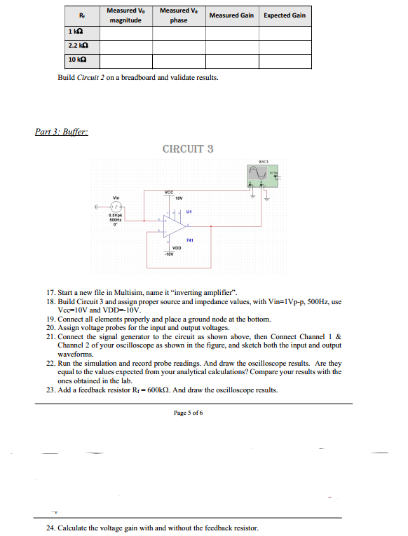 Solved Build Circuit l on a breadboard and validate results. | Chegg.com