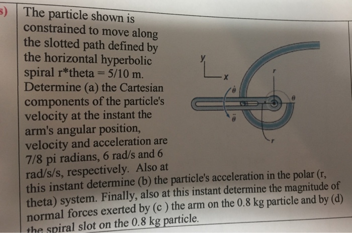 Solved The particle shown is constrained to move along the | Chegg.com