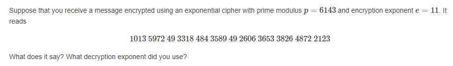 Solved Suppose that you receive a message encrypted using an | Chegg.com