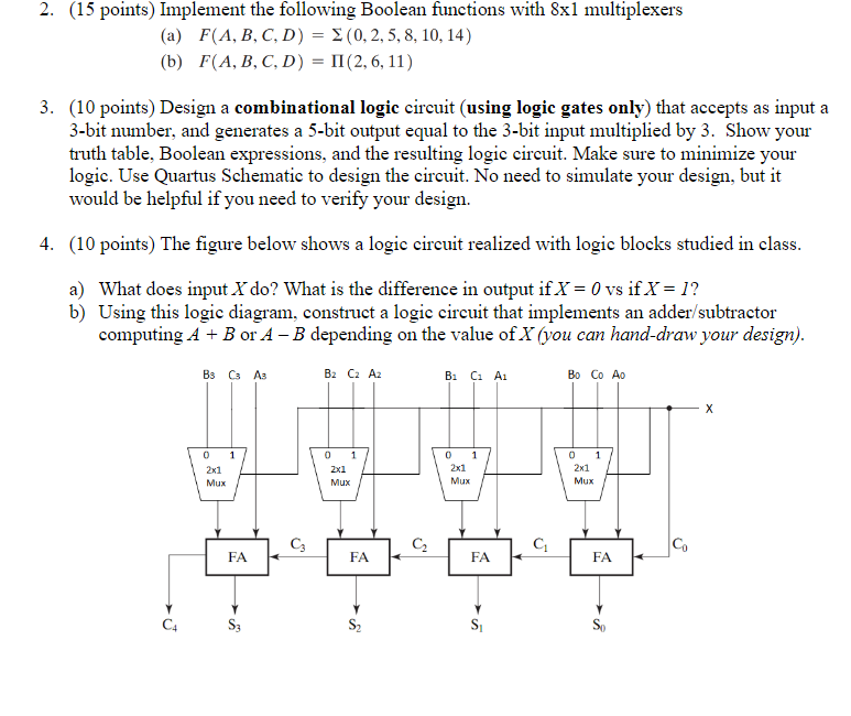 Solved 2. (15 points) Implement the following Boolean | Chegg.com