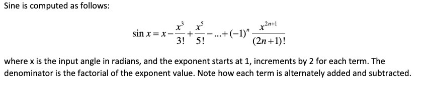Solved double sine (double angle, int num_terms) { double | Chegg.com