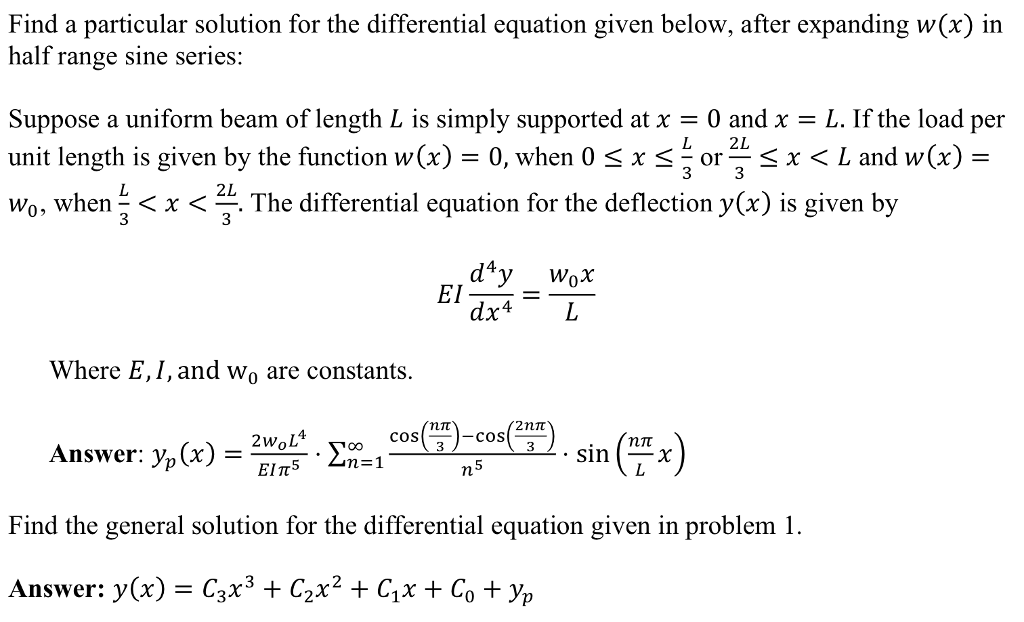Solved Find a particular solution for the differential | Chegg.com