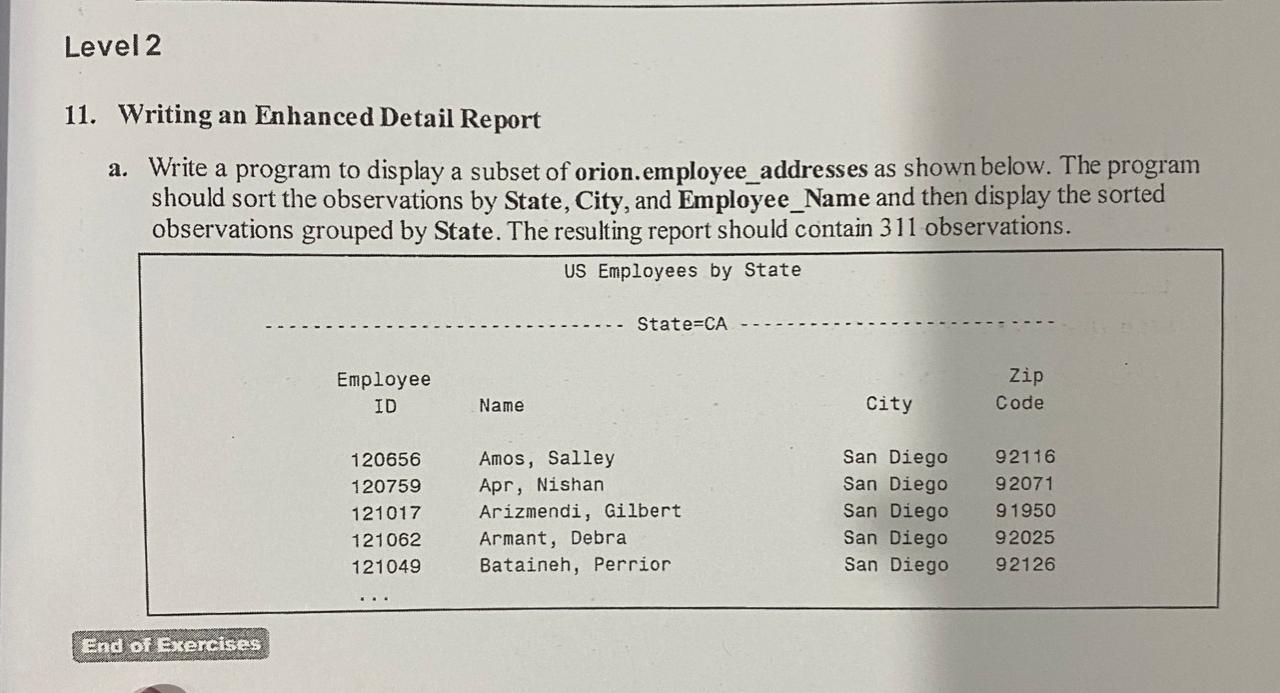 Solved 1. Writing an Enhanced Detail Report a. Write a | Chegg.com