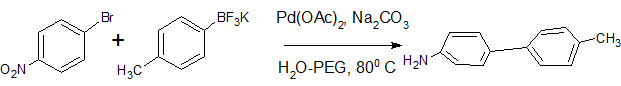Solved Br ﹀BF3K Pd(OAc)2 Na2CO3 CH H20-PEG, 800 c H2N | Chegg.com