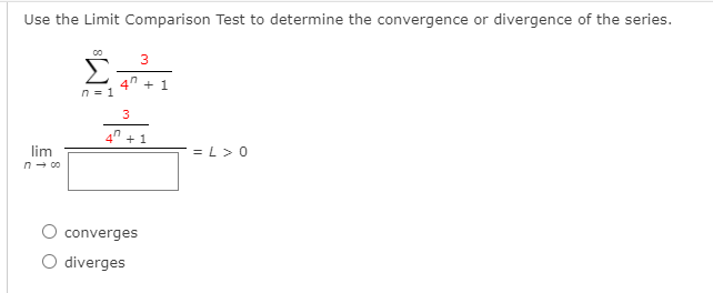Solved Use the Limit Comparison Test to determine the | Chegg.com