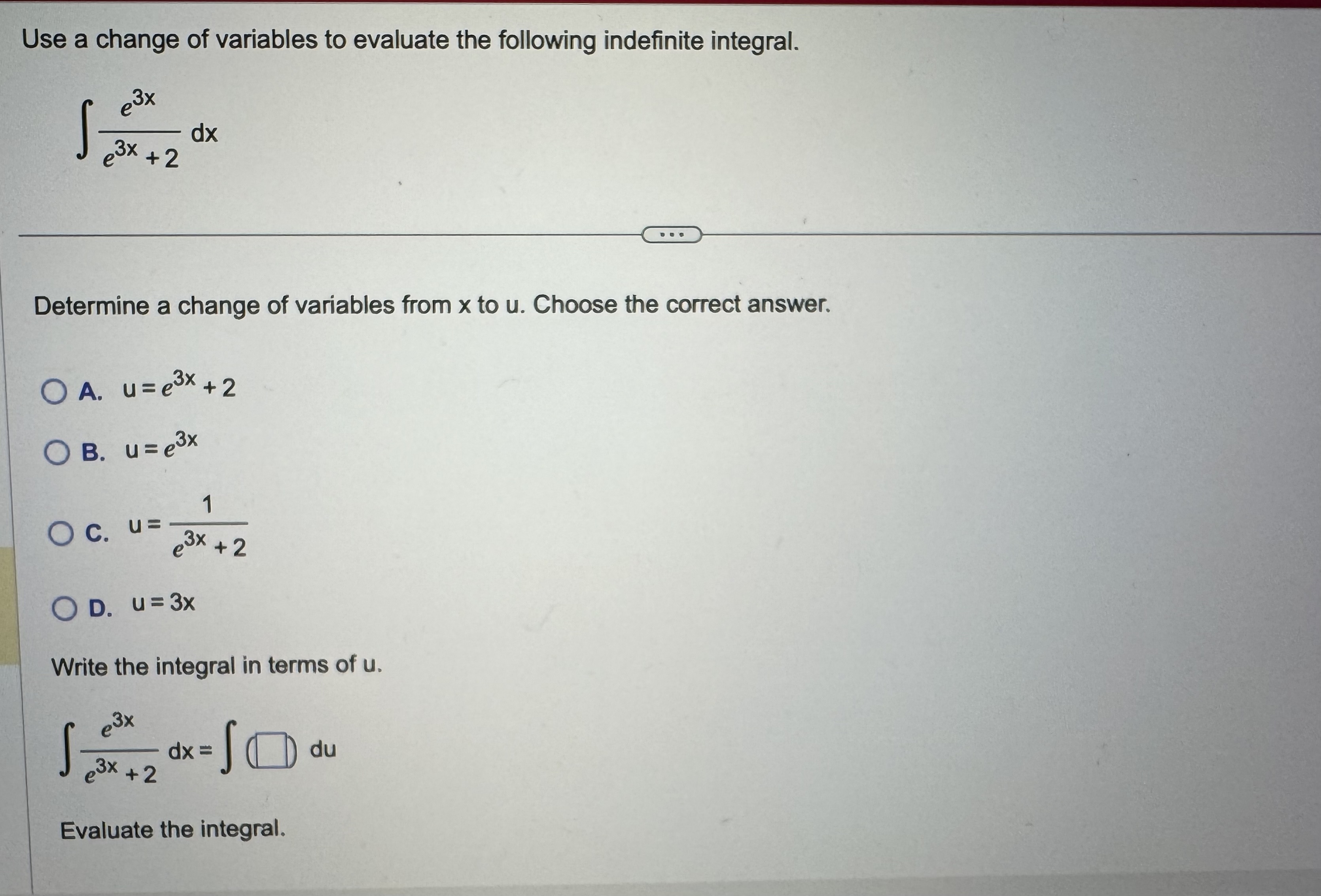 Solved Use a change of variables to evaluate the following | Chegg.com