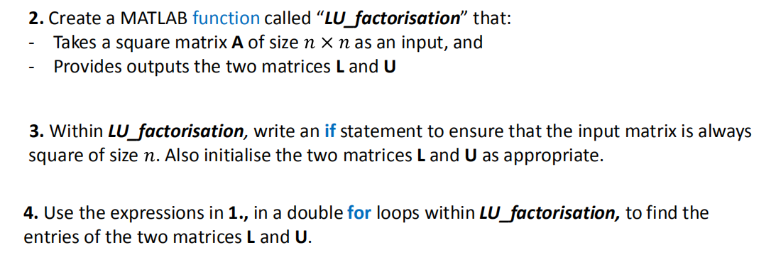 Solved Create a MATLAB function that takes as inputs one | Chegg.com