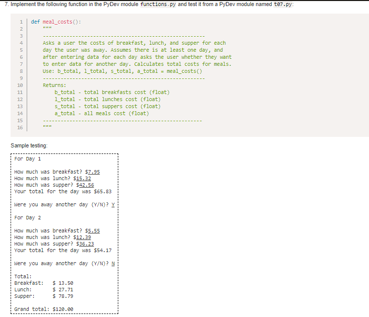 Solved 4. Implement the following function in the PyDev | Chegg.com