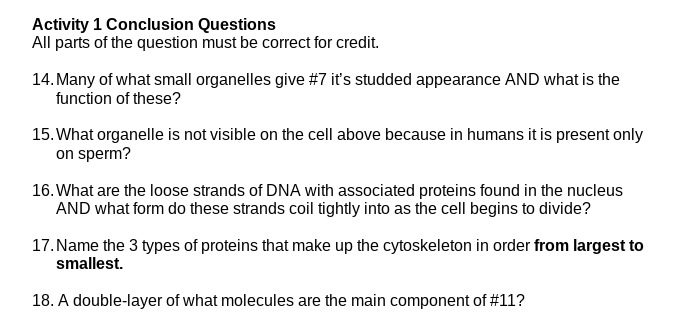 Solved Activity 1: Cellular Structure Complete the table by | Chegg.com